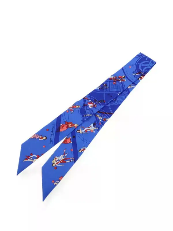 Hermès Graphic-print Scarf - Blue