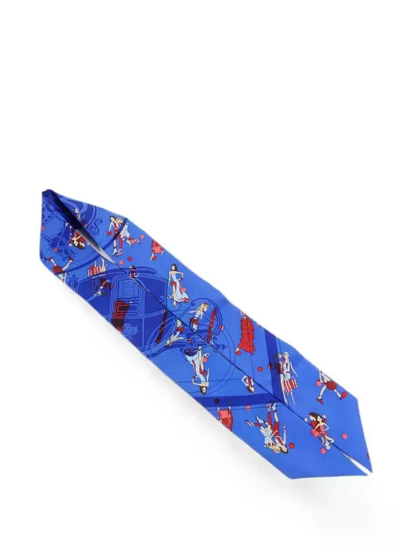 Hermès Graphic-print Scarf - Blue