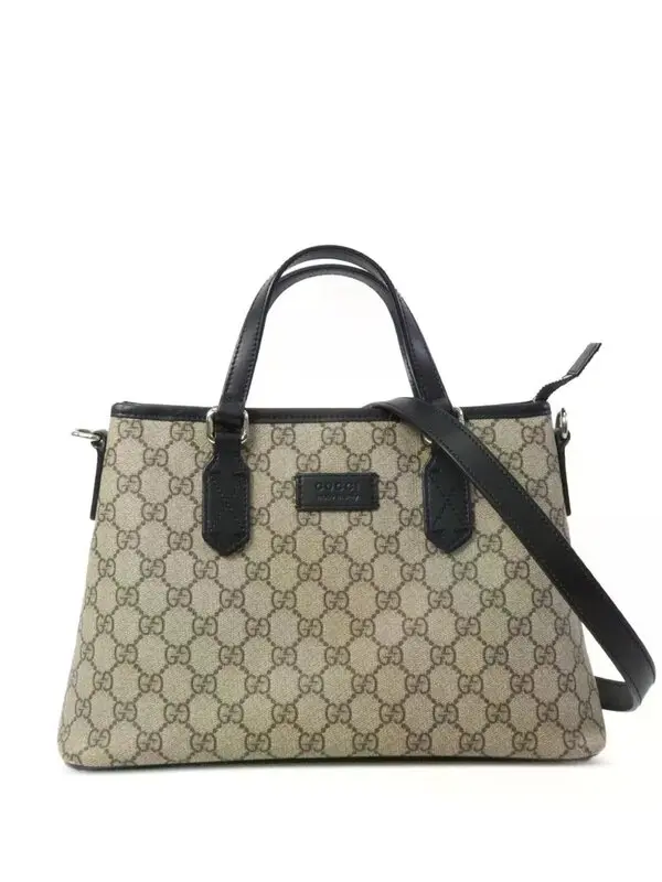 Gucci Gg Supreme Two-way Tote Bag - Neutrals