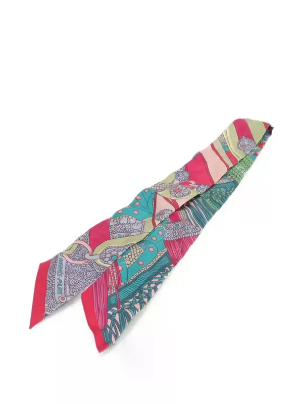 Hermès Twilly Graphic-print Scarf - Blue