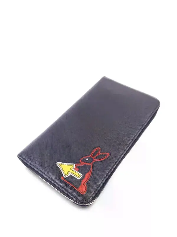 Prada Saffiano Rabbit Zip-around Wallet