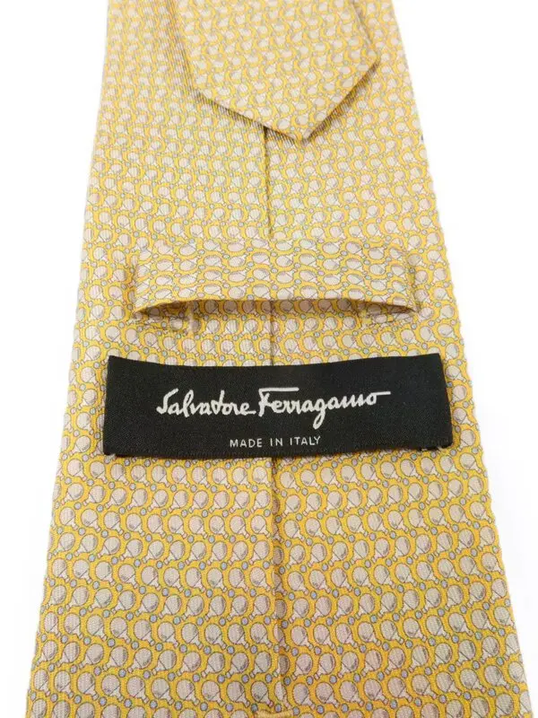 FERRAGAMO Silk Neck Tie - Yellow