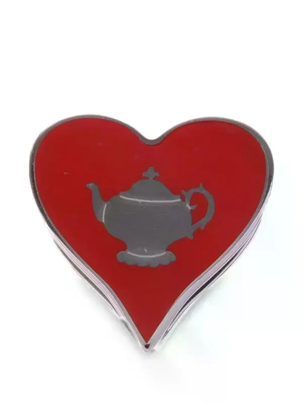 Hermès Heart-shaped Teapot Scarf Ring - Red