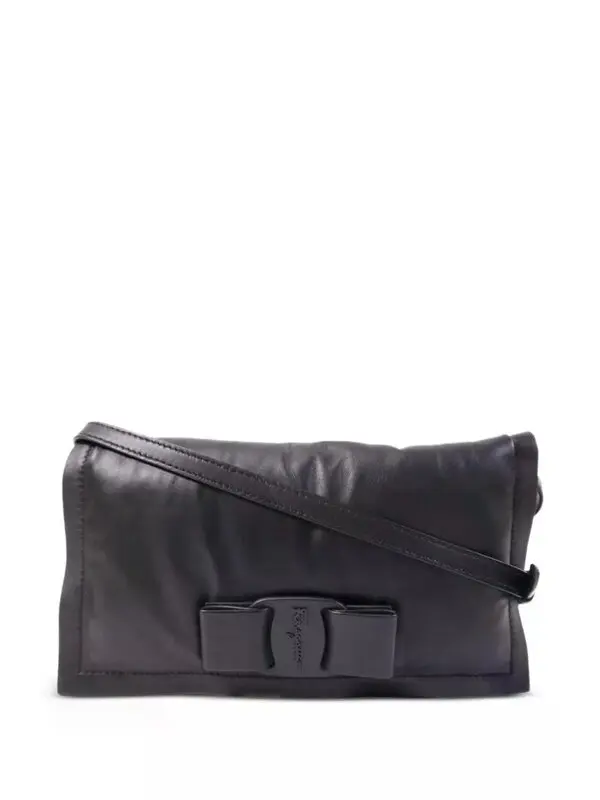 FERRAGAMO Vara Bow Detail Shoulder Bag - Black