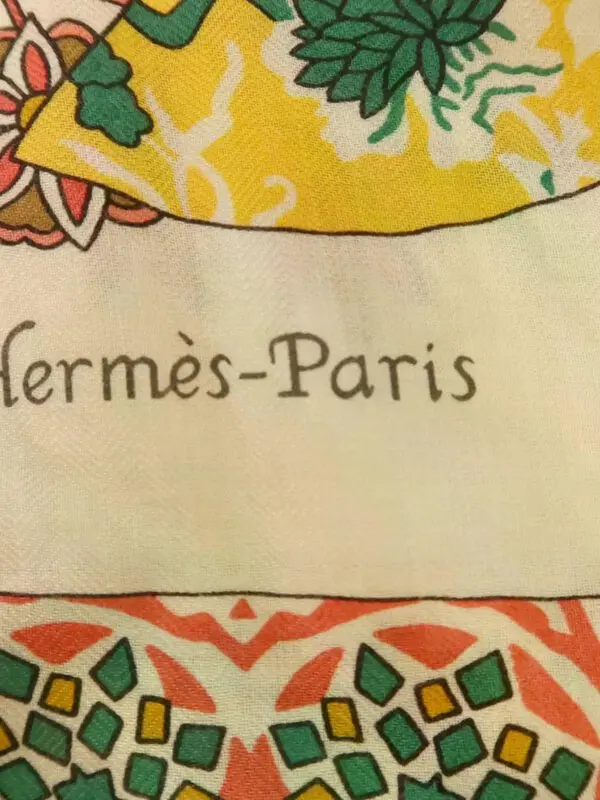 Hermès Floral-print Triangle Scarf - Neutrals