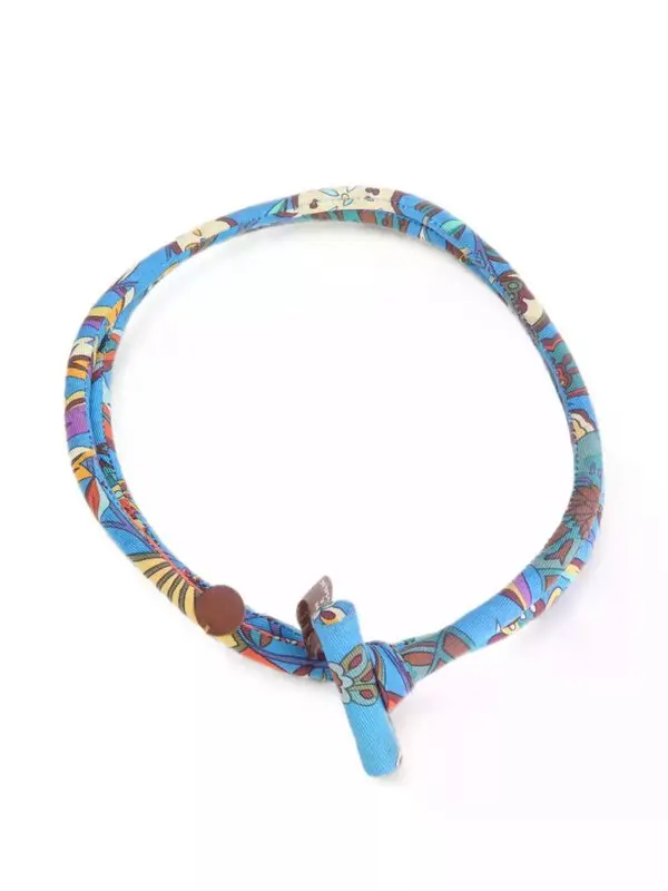 Hermès Petit H Printed Silk Necklace