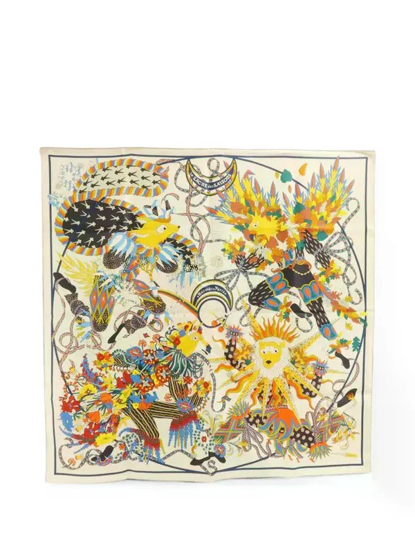 Hermès Le Sacre Des Saisons Scarf - Neutrals