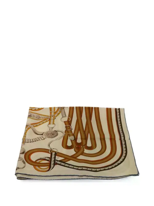 Hermès Equestrian-print Scarf - Neutrals