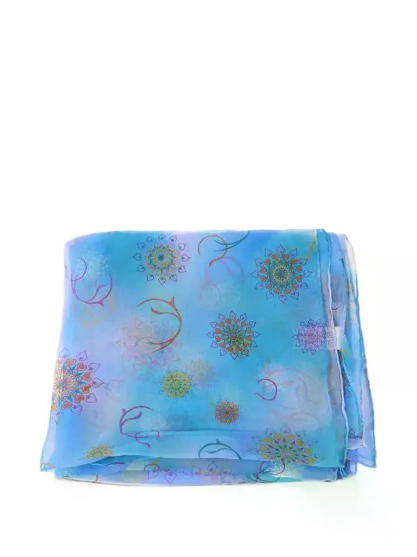 FERRAGAMO Mandala-print Silk Scarf - Blue