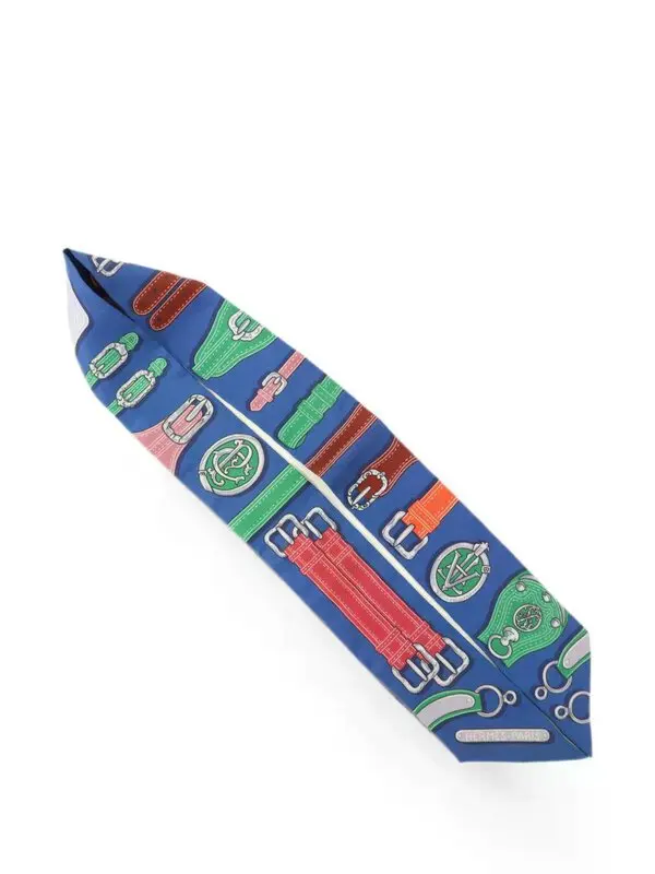 Hermès Silk Print Scarf - Blue