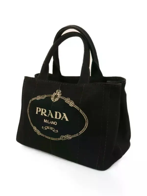 Prada Canapa Tote Bag - Black
