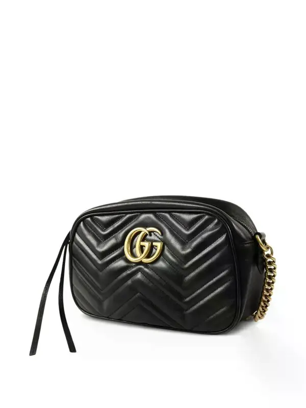 Gucci Marmont Leather Shoulder Bag - Black