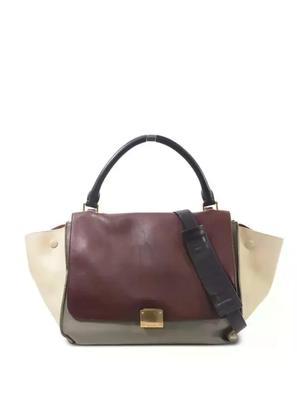 Celine Trapeze Two-way Calfskin Tote Bag - Red