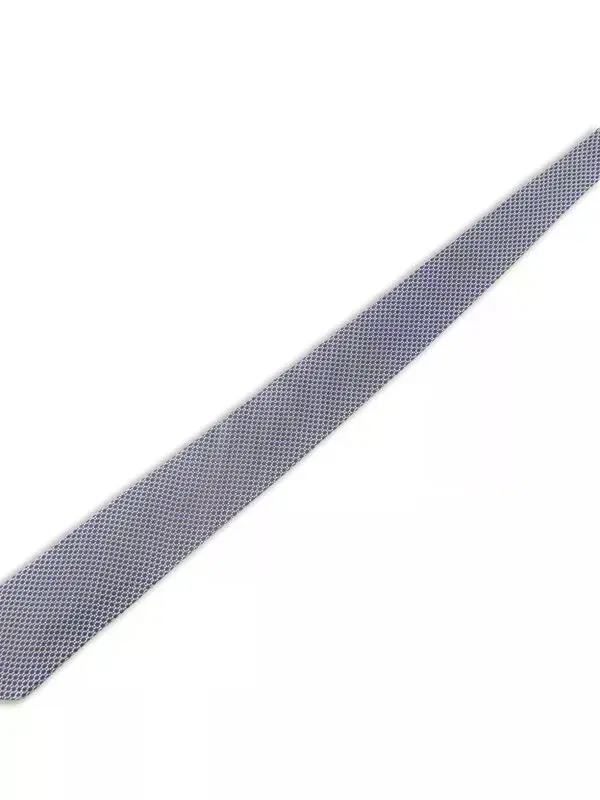 FERRAGAMO Silk Geometric Pattern Neck Tie - Blue
