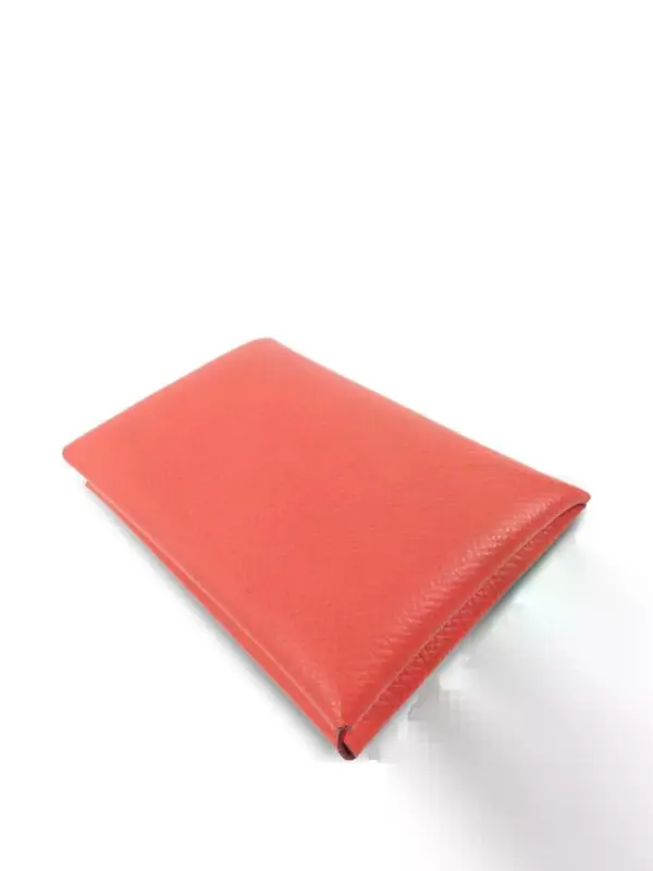 Hermès 2018 Calvi Epsom Card Holder - Orange