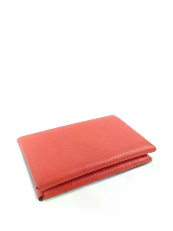 Hermès 2018 Calvi Epsom Card Holder - Orange