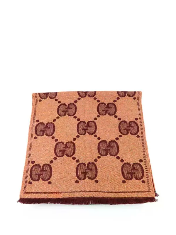 Gucci Gg Monogram Scarf - Orange