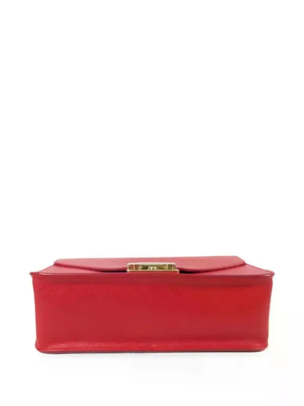 Furla Leather Shoulder Bag With Push-lock Clasp - Red
