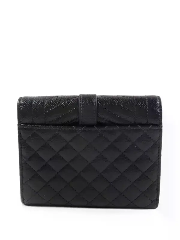 Saint Laurent Cassandre Matelassé Tri-fold Leather Wallet