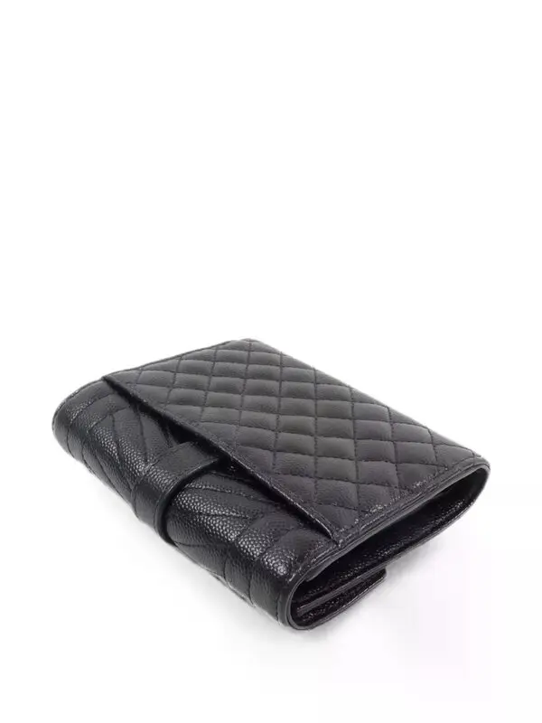 Saint Laurent Cassandre Matelassé Tri-fold Leather Wallet