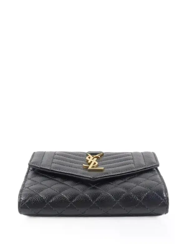 Saint Laurent Cassandre Matelassé Tri-fold Leather Wallet