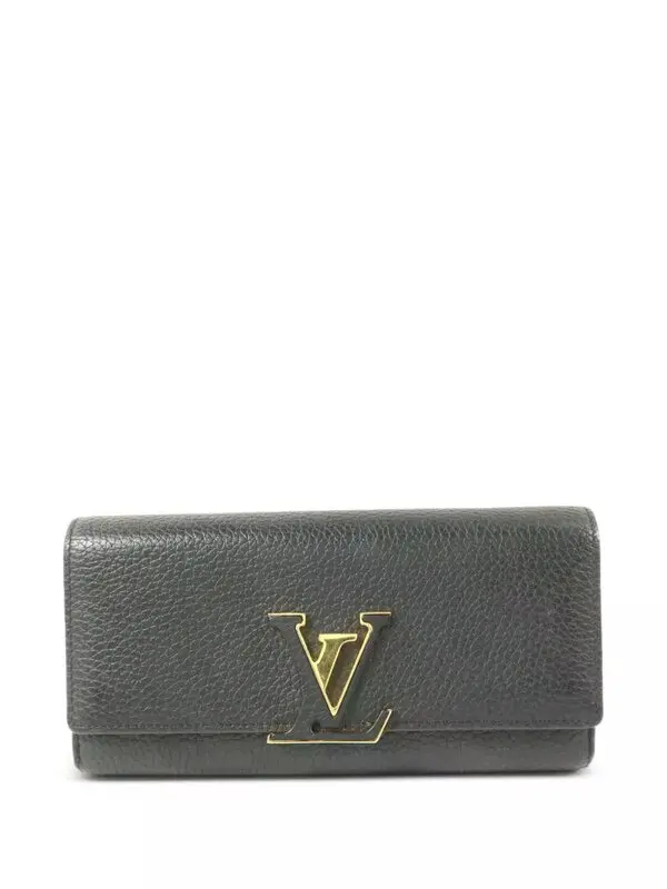 LOUIS VUITTON Capucines Leather Wallet - Black