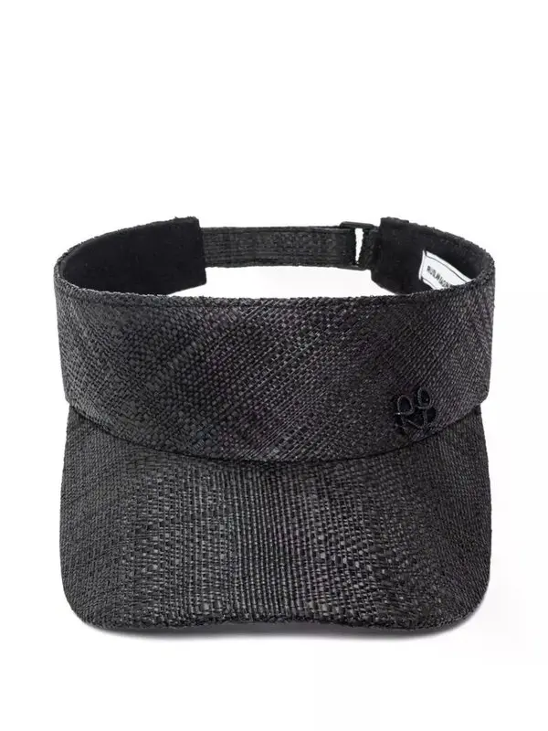 Ruslan Baginskiy Monogram Embellished Straw Visor - Black