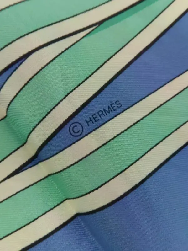 Hermès Print Silk Scarf - Blue