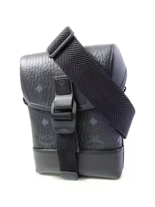 Mcm Visetos Monogram Cross Body Bag - Black