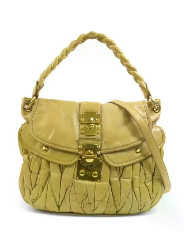 Miu Miu Matelassé Shoulder Bag - Neutrals