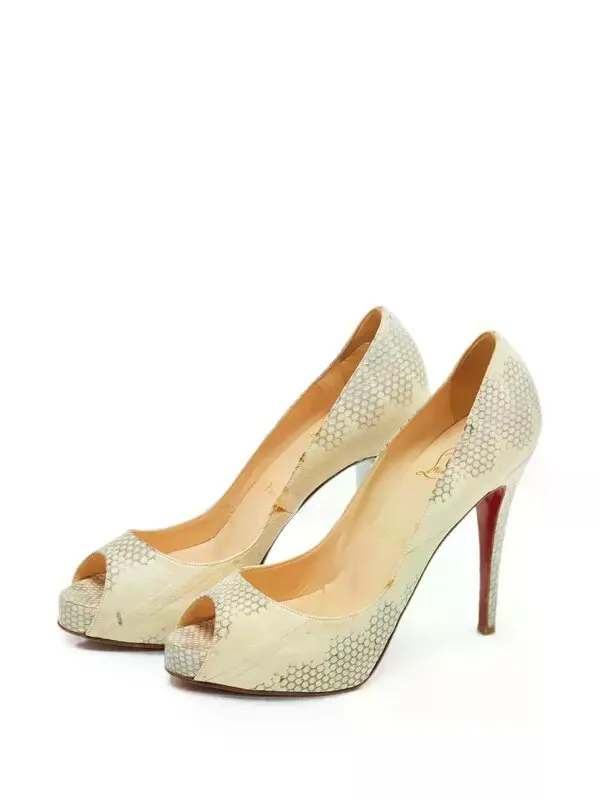 CHRISTIAN LOUBOUTIN Lady Peep Python-embossed Stiletto Pumps