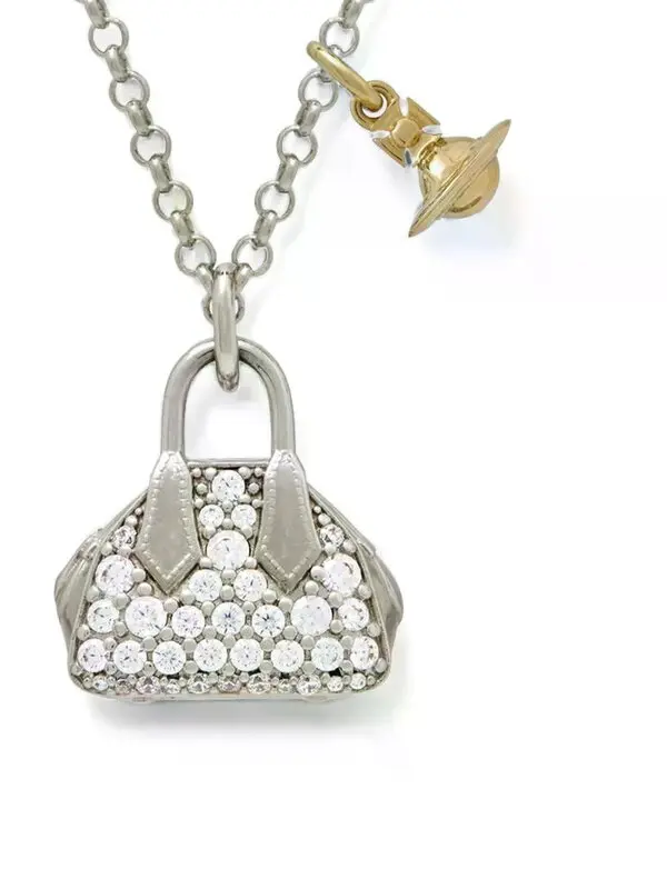 VIVIENNE WESTWOOD Tone Crystal Embellished Yasmine Orb Charm Necklace - Silver
