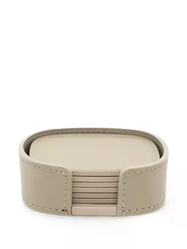 RUDI Acquerello Coaster Holder & 6 Coasters - Neutrals