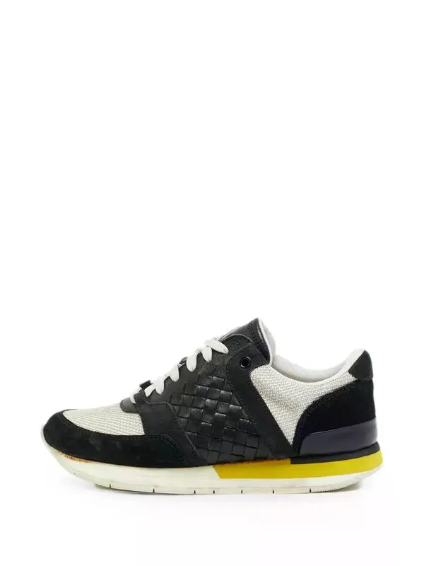 Bottega Veneta Intrecciato Suede Sneakers - Black