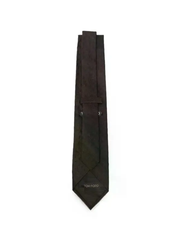 TOM FORD Houndstooth-patterned Tie - Brown