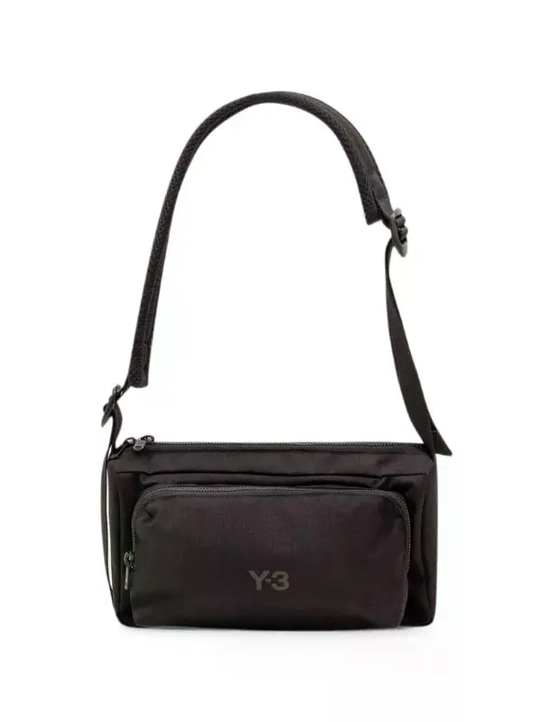 Y3 Logo Print Shoulder Bag - Black
