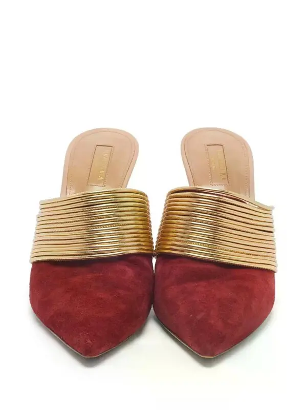 AQUAZZURA Rendez Vous Leather Mules - Red