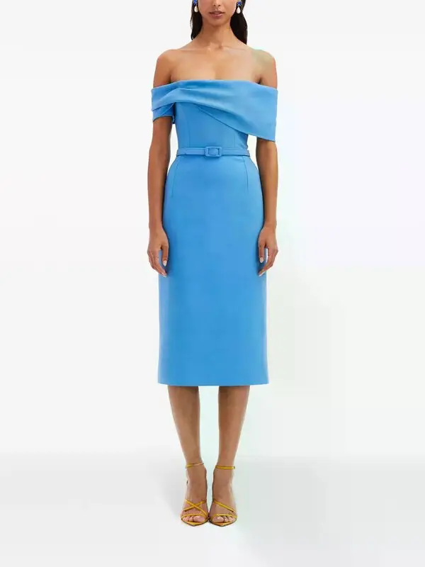 Oscar De La Renta Off-shoulder Draped Midi Dress