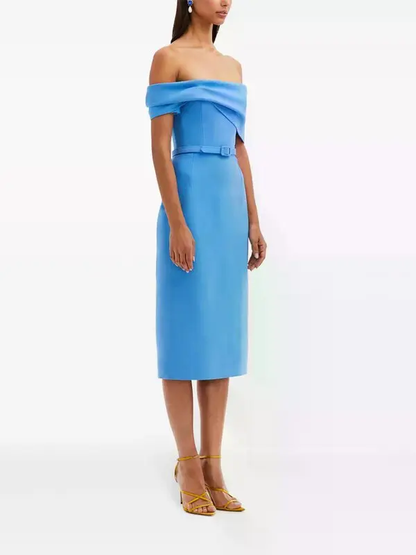 Oscar De La Renta Off-shoulder Draped Midi Dress