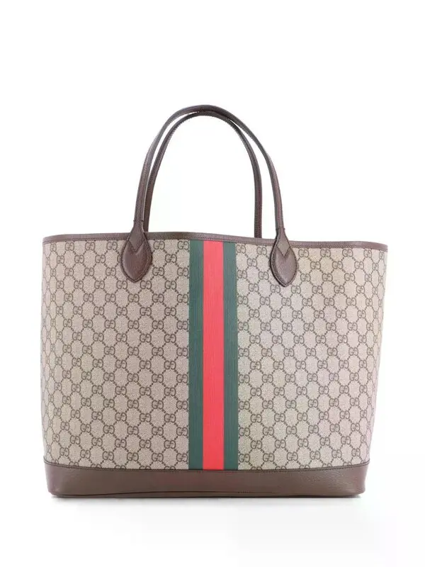 Gucci Ophidia Open Shopping Gg Coated Canvas Large Tote Bag - Brown