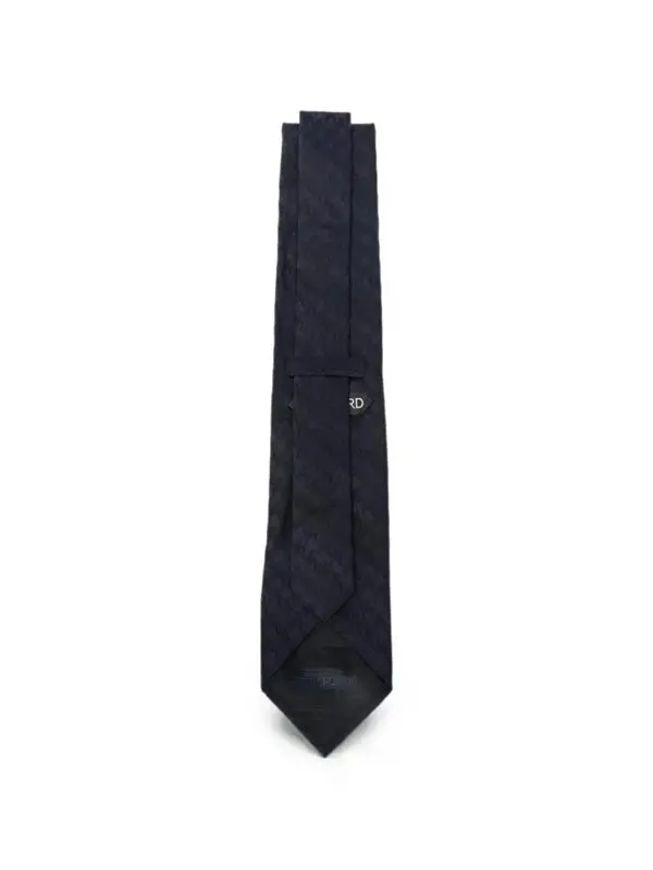 TOM FORD Houndstooth-pattern Tie - Blue