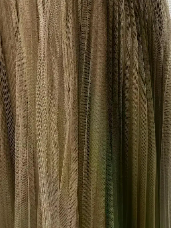 Brunello Cucinelli Pleated Tulle Overlay Skirt