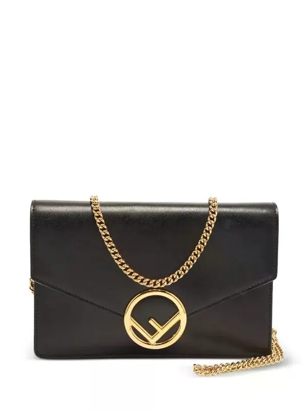 Fendi F Is Leather Clutch Bag - Black