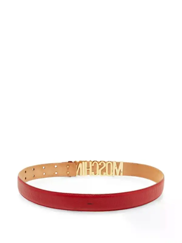 Moschino Plaque Leather Belt