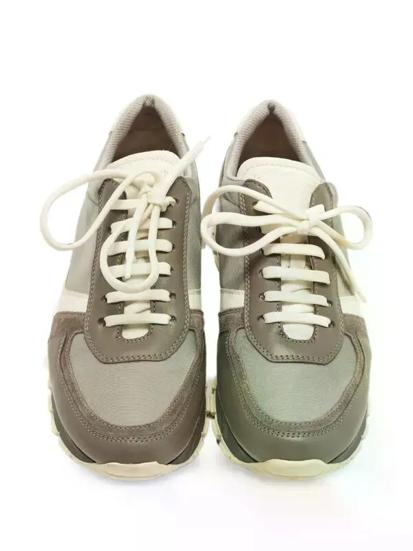 Prada Paneled Lace-up Sneakers