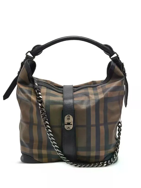 Burberry Smoked Check Chain Detail Tote Bag