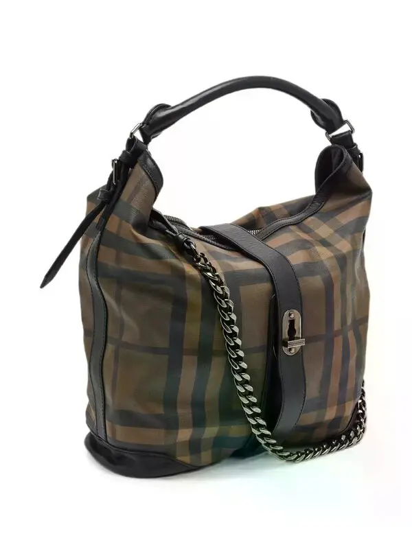 Burberry Smoked Check Chain Detail Tote Bag