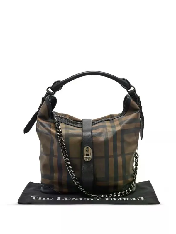 Burberry Smoked Check Chain Detail Tote Bag