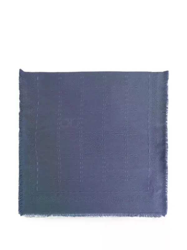 FERRAGAMO Gancini Logo-jacquard Scarf - Blue