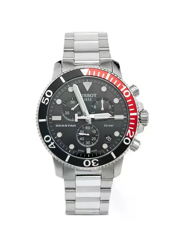 TISSOT Seastar 1000 Chronograph 45.5mm Stainless Steel Watch - Black